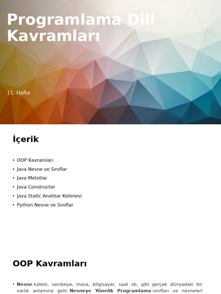 Nesneye Yonelik Programlama II Java Python | PDF
