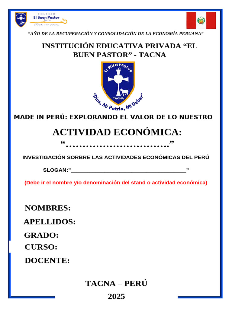 Caratula para Informe - Stand Made in Perú | PDF