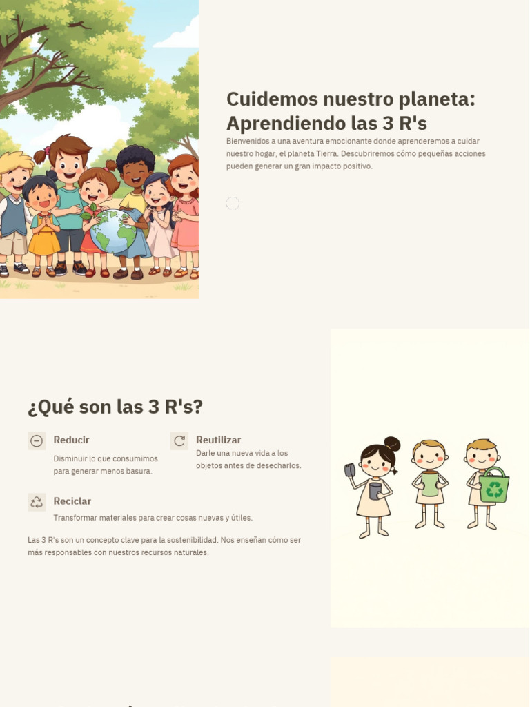 Cuidemos Nuestro Planeta Aprendiendo Las 3 Rs PDF | PDF | Residuos | Reciclaje