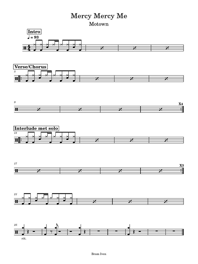 Mercy Mercy Me Sheet Music | PDF