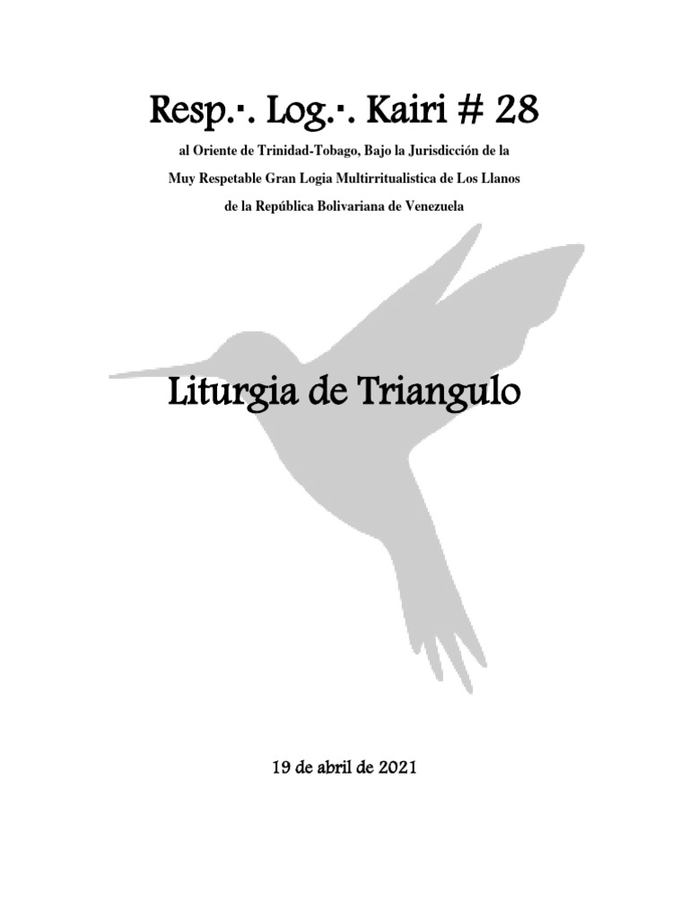 Liturgia del Triángulo Masónico Kairi 28 | PDF