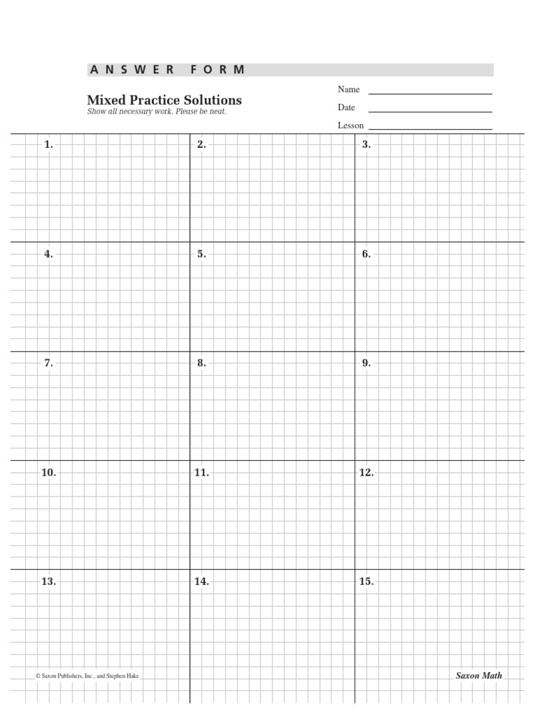 Saxon Math Mixed Practice Solutions | PDF | Chess Theory | Chess