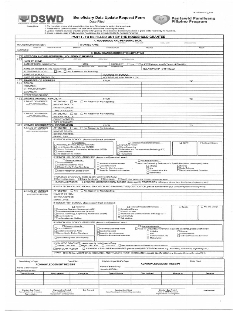 4ps Update Form NEW 2025 Long | PDF
