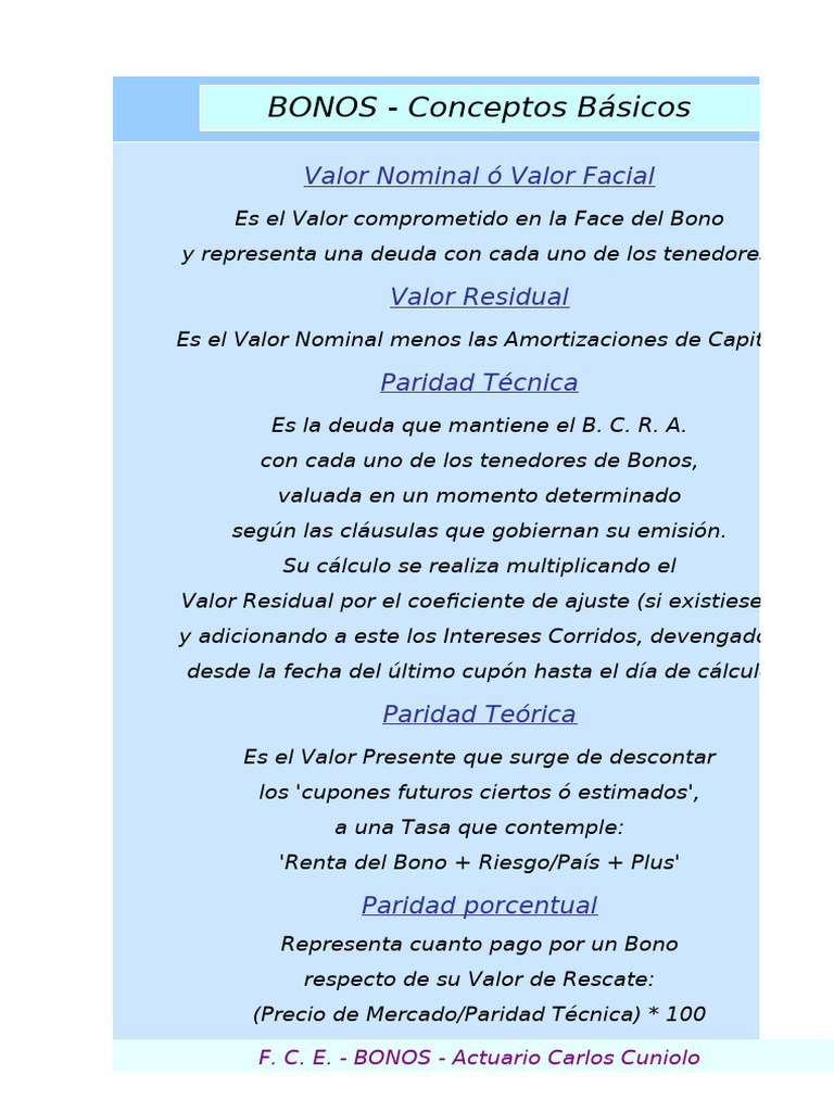 C 02 BOND Conceptos Básicos | PDF | Bonos (Finanzas) | Interés
