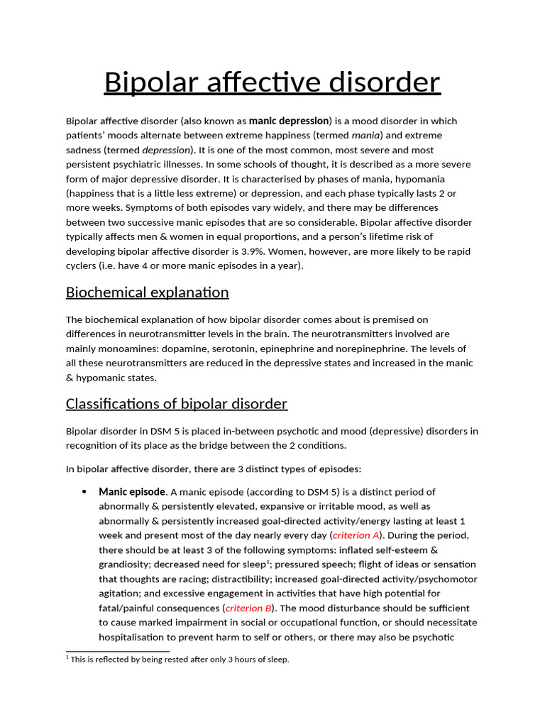 Bipolar_affective_disorder | PDF | Mania | Bipolar Disorder