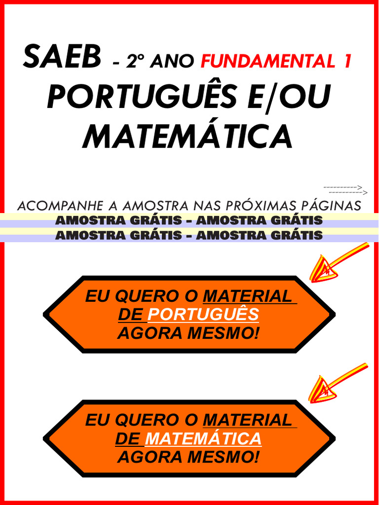 Amostras Grátis de Material Escolar 2º Ano | PDF | Matemática | Voo