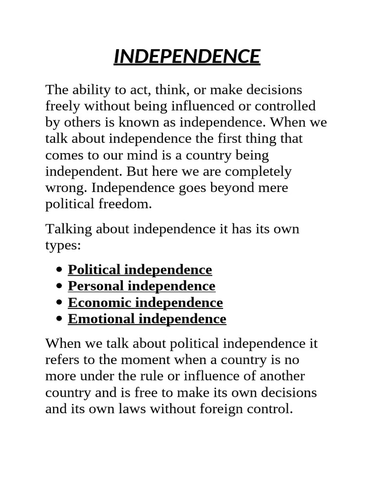 Independence | PDF