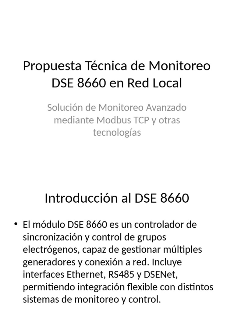 Propuesta Monitoreo DSE8660 Con Diagramas y Detalles | PDF | Scada ...