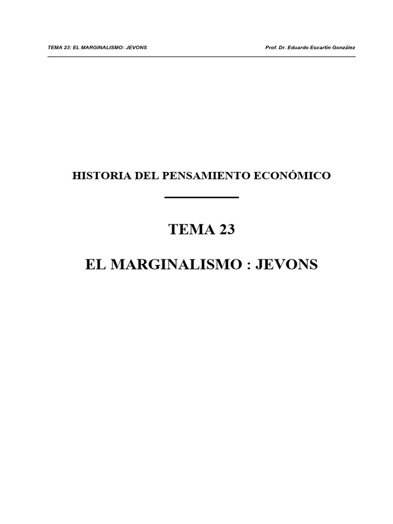 Jevons El Marginalismo | PDF | Utilidad | Monopolio