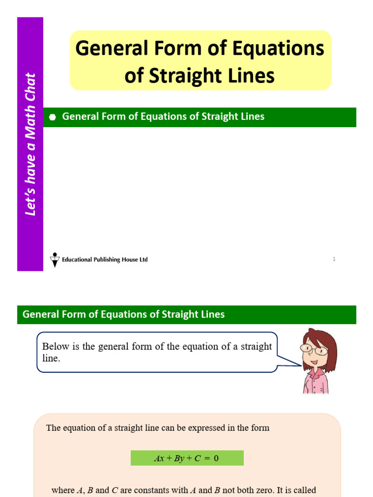 Ch15 2 Powerpoint General Form | PDF | Line (Geometry) | Elementary ...