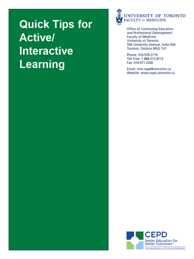 Active Learning Strategies for Educators | PDF | Learning | Lecture