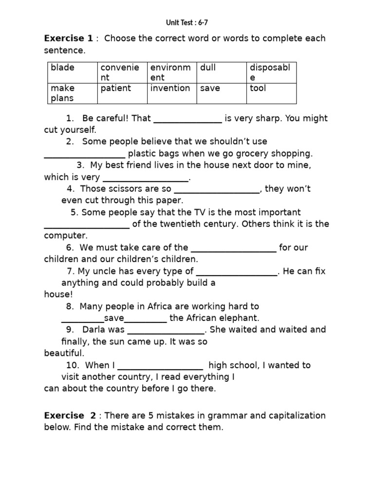 Unit Test 6-7 | PDF