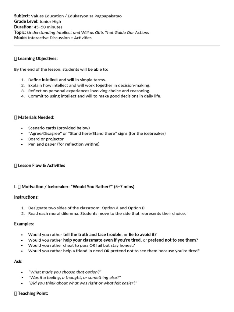Intellect and Will in Decision-Making | PDF | Psychology ...