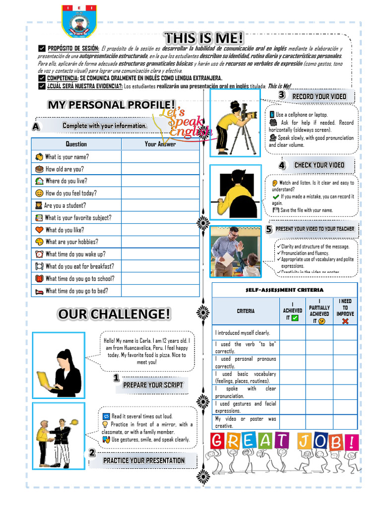 3° - Ficha4 - This Is Me! | PDF | Linguistics | Human Communication
