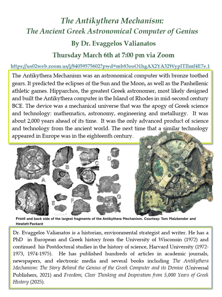 Antikythera Mechanism March 6, 2025-2 | PDF