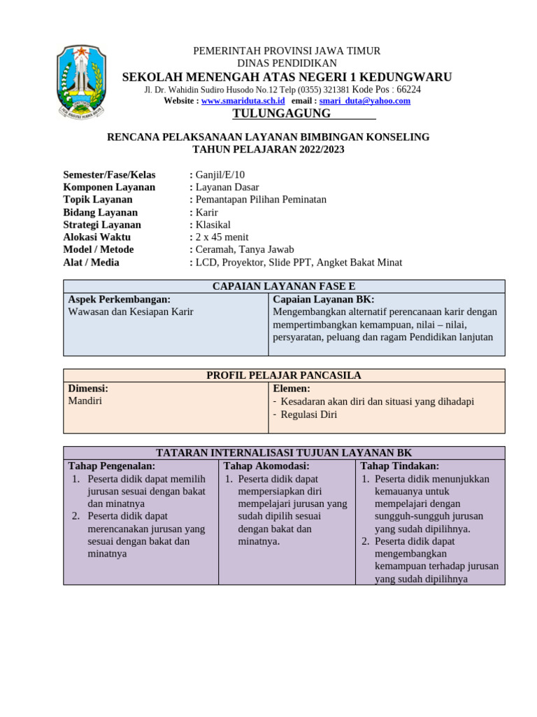 RPL BK Kelas 10 Pemantapan Pilihan Peminatan | PDF