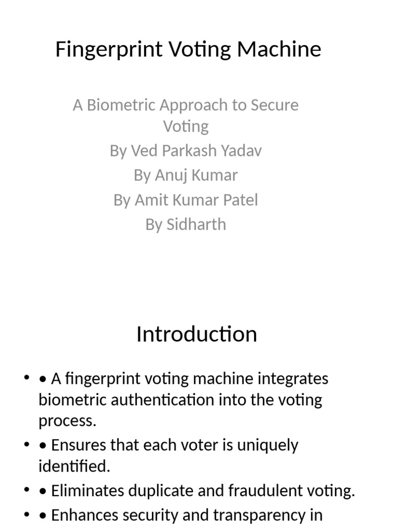 Biometric Fingerprint Voting System | PDF