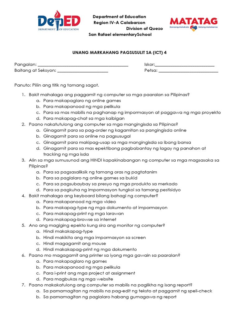 Q1 G4 - ICT - Final | PDF