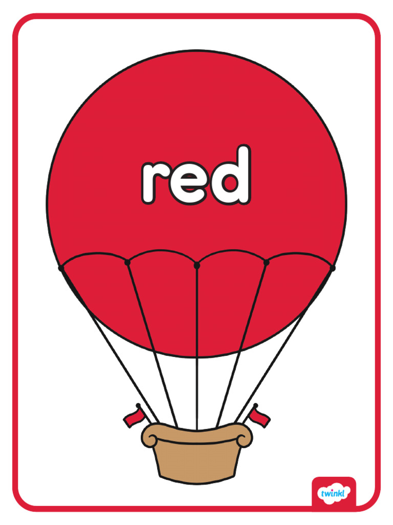 Color Words On Hot Air Balloons | PDF