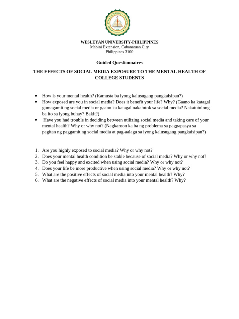 Guided Questionnaires Castillo Group Part 1 | PDF