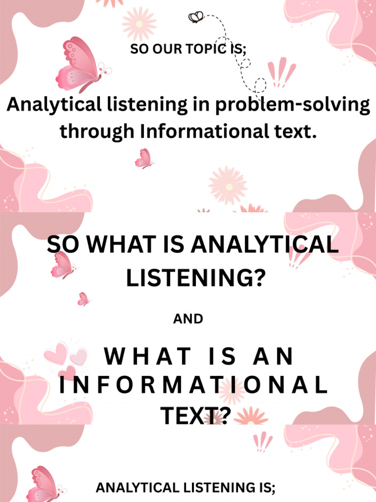 Analytical Listening in Problem Solving Through Informational Text | PDF