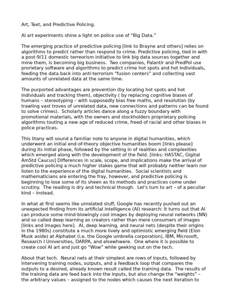 Ai Art Ocr & Predictive Policing | PDF | Artificial Intelligence ...
