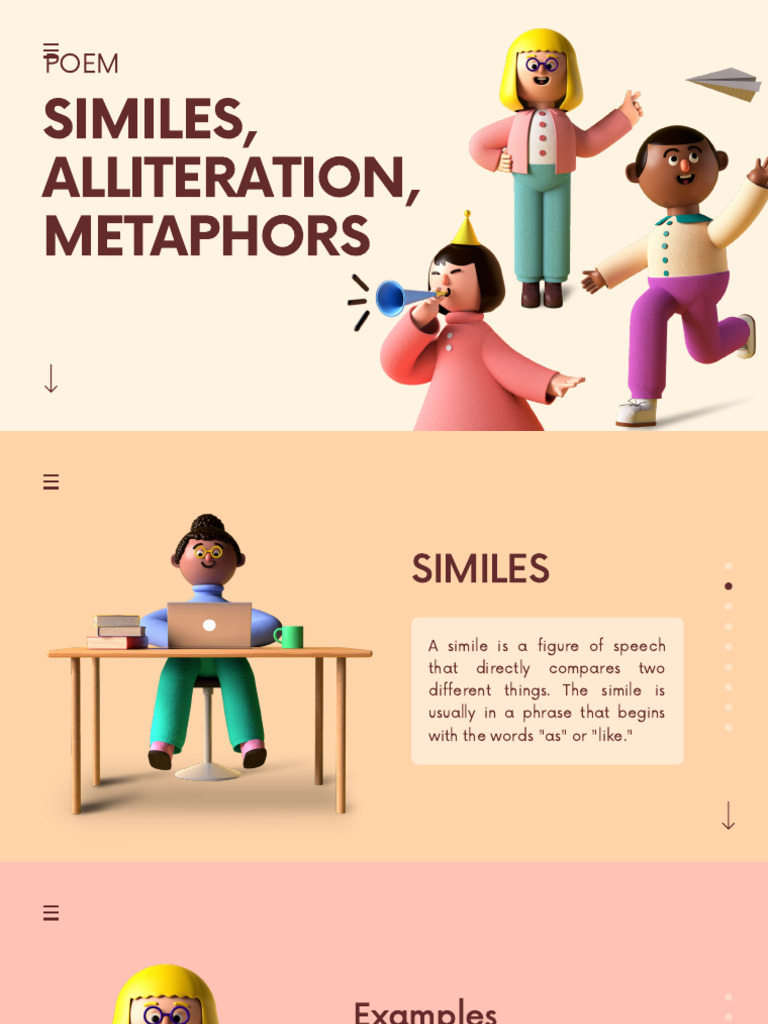 Alliterations, Similes, and Metaphors | PDF