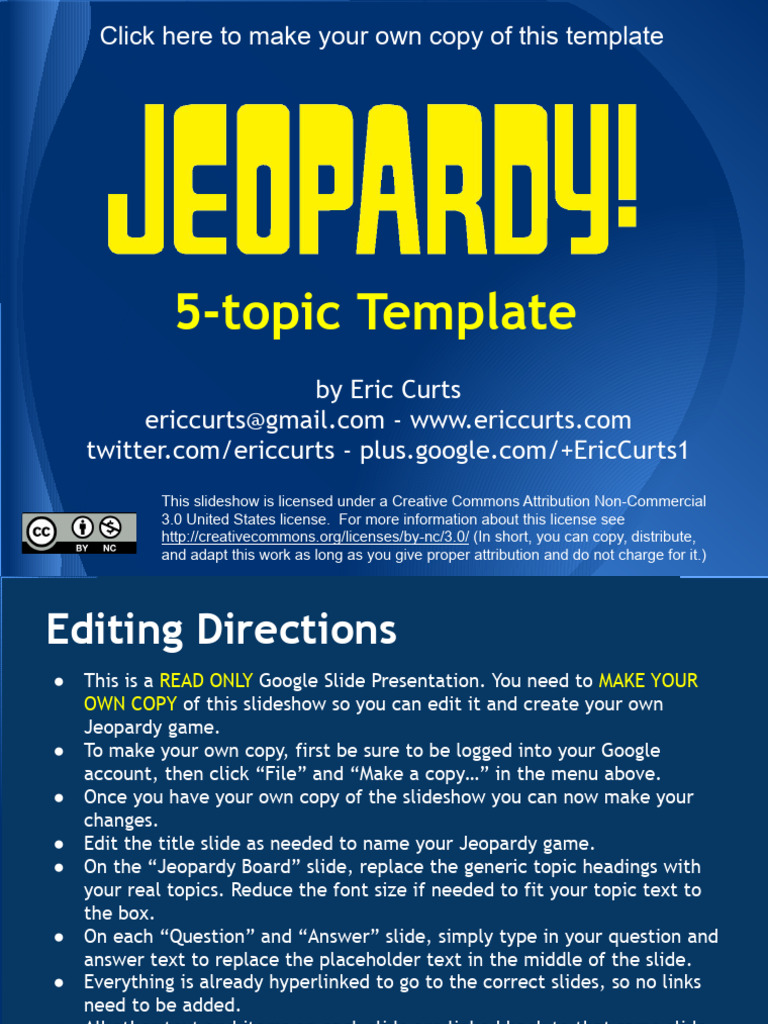 Jeopardy Game 5-Topic Template | PDF | Cell Biology | Biology