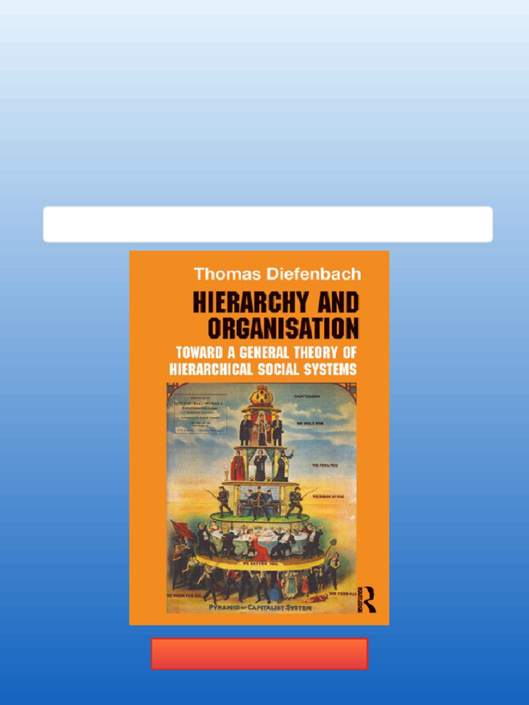 Hierarchy and Organisation Toward a General Theory of Hierarchical Social Systems 1st Edition ...