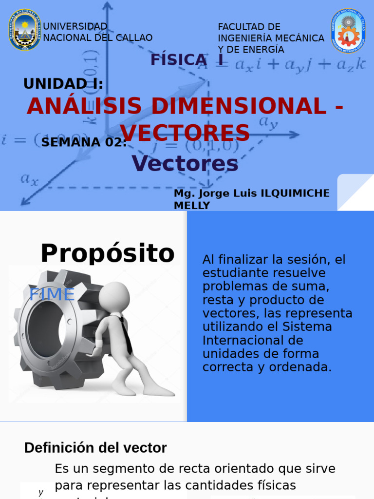 Análisis Dimensional y Vectores en Física | PDF | Vector Euclidiano ...