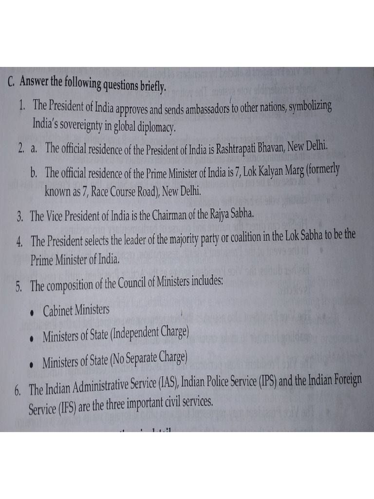 Answer in Brief - Civics Chapter 2 | PDF