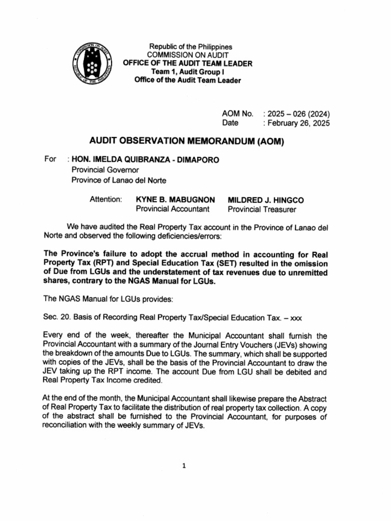 AOM 2025-026 (2024) RPT Accrual | PDF