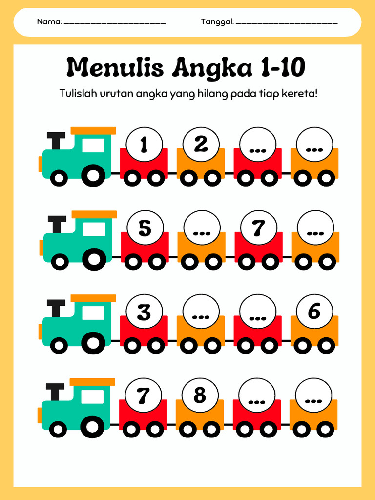 LKPD Menulis Angka 1-10 | PDF