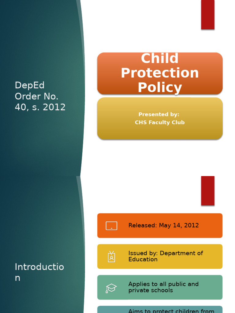 DepEd Order 40 2012 Child Protection Policy CHS-FACULTY-CLUB | PDF ...