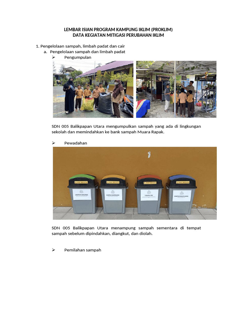 Contoh Data Mitigasi Perubahan Iklim | PDF