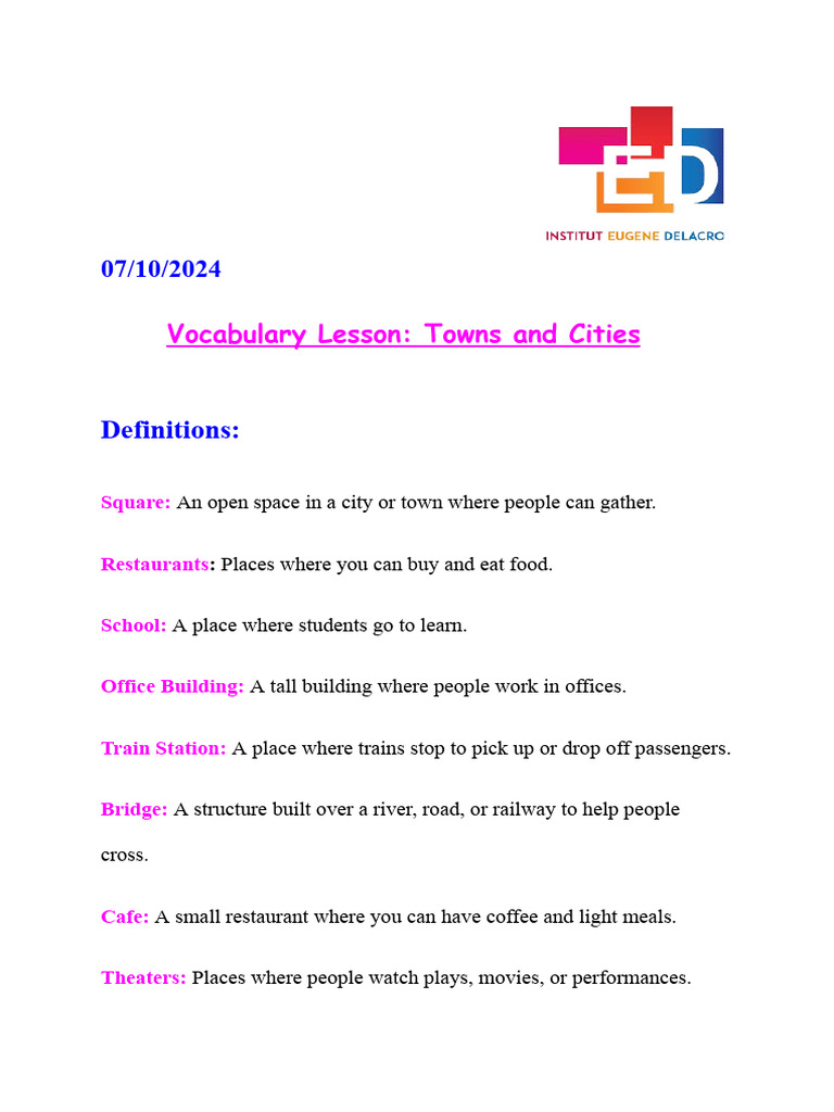 assetsELARRAUD1 1728825167746 Towns20and20Cities20Lesson PDF | PDF