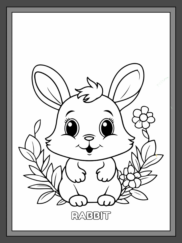 Animals During Spring Season Coloring Activity Worksheet in Black and ...