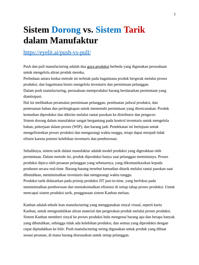 Sesi 4 Manufacturing Push & Pull | PDF