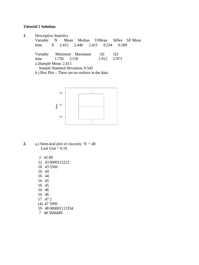 Tutorial 1 Solution | PDF