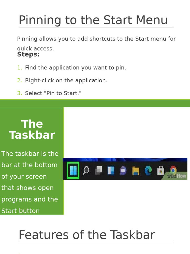 Pinning To The Start Menu | PDF