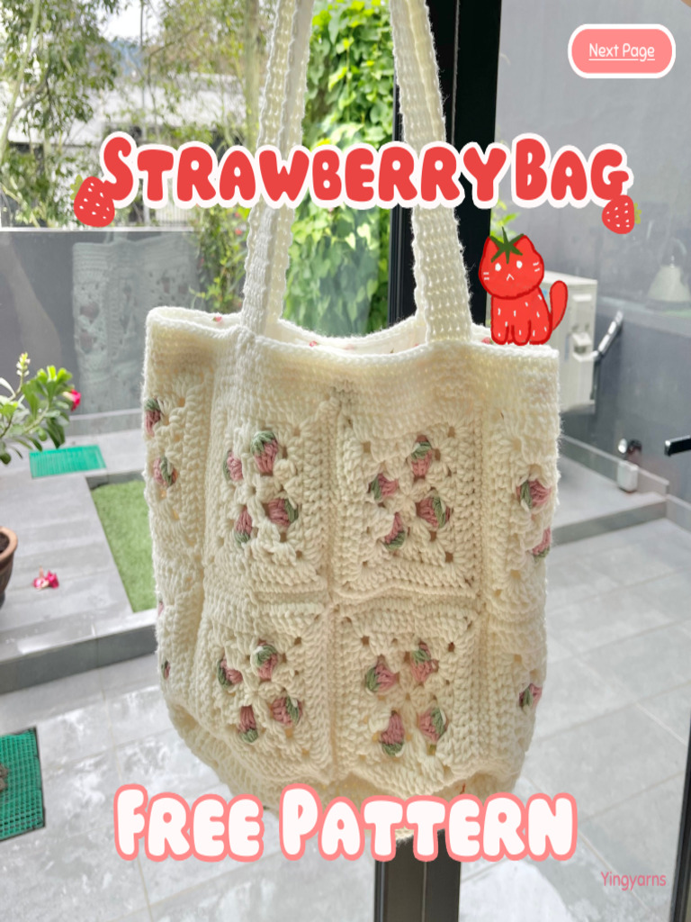 YingYarns Strawberry Bag - Free Pattern 2 | PDF | Crochet | Sewing