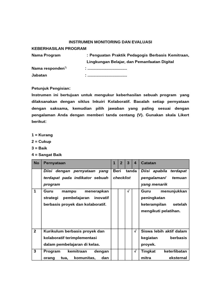 E. Dokumen Monev RTL Lk.8 Modul 4 Tahap Assess | PDF