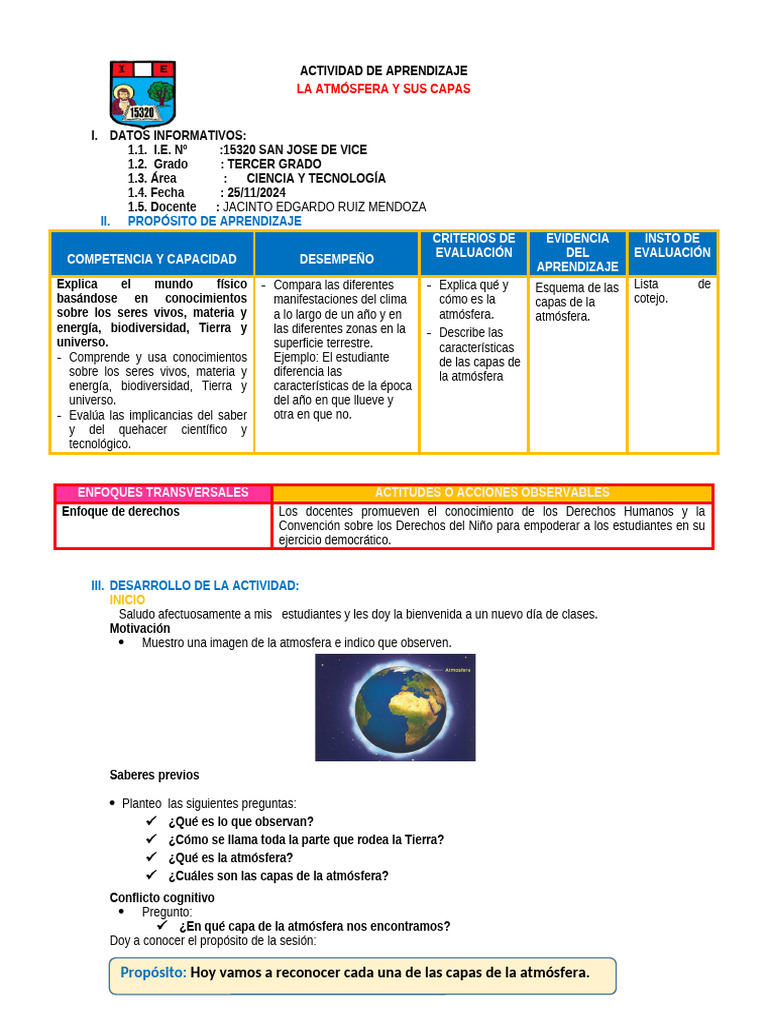 La Atmósfera y Sus Capasc | PDF | Hipótesis | Universo