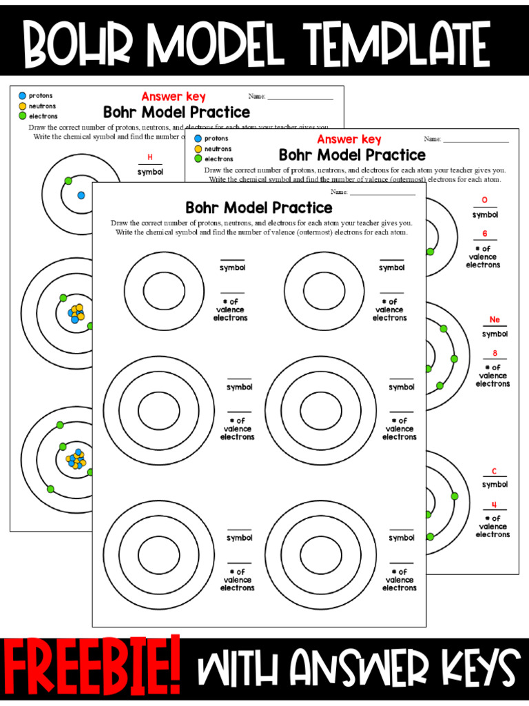 Bohr Model and Valence Electron Practice | PDF | Proton | Atoms