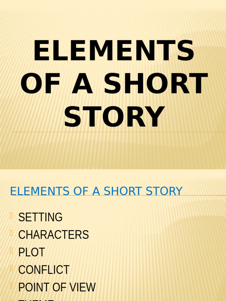 Key Elements of Short Stories | PDF | Narration | Plot (Narrative)