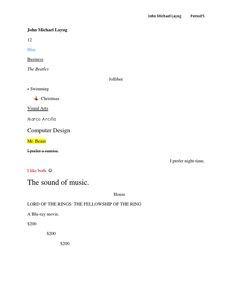 John Michael Layug's Interests and Favorites | PDF | Home & Garden