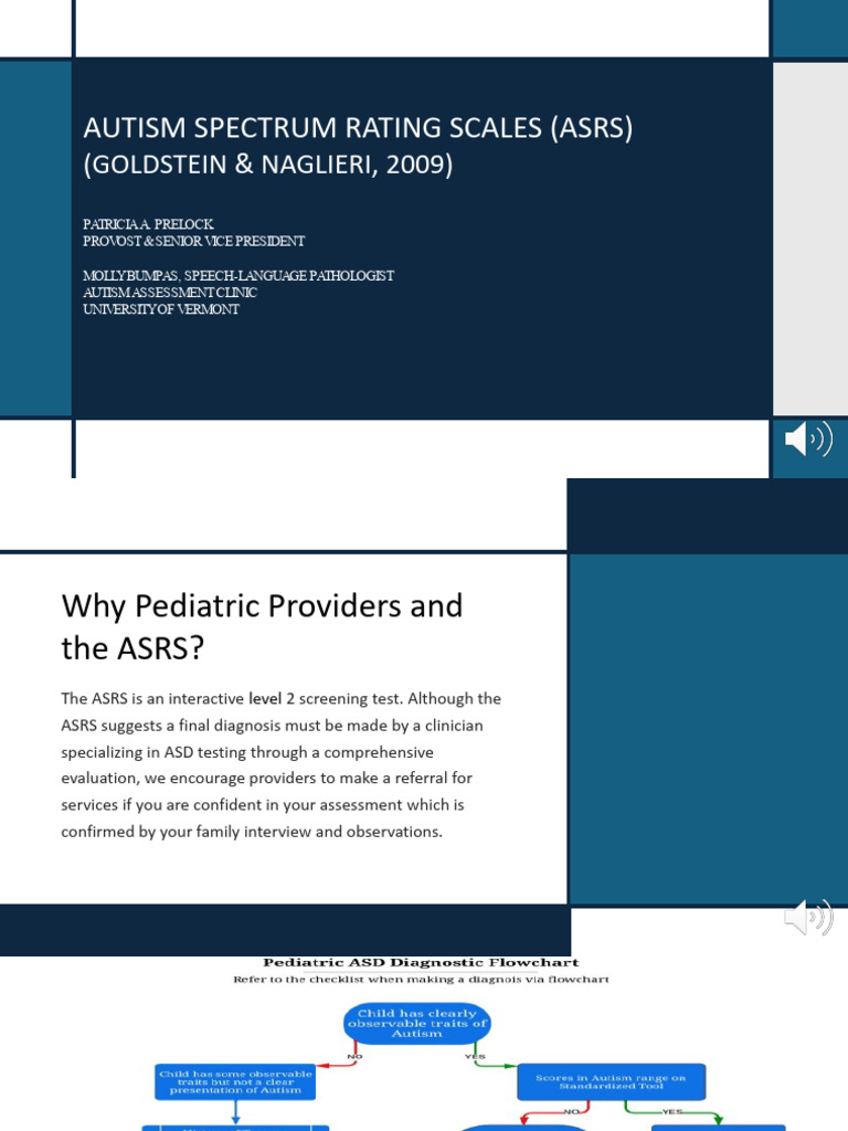 Autism Spectrum Rating Scales (ASRS) (Goldstein & Naglieri, 2009 ...