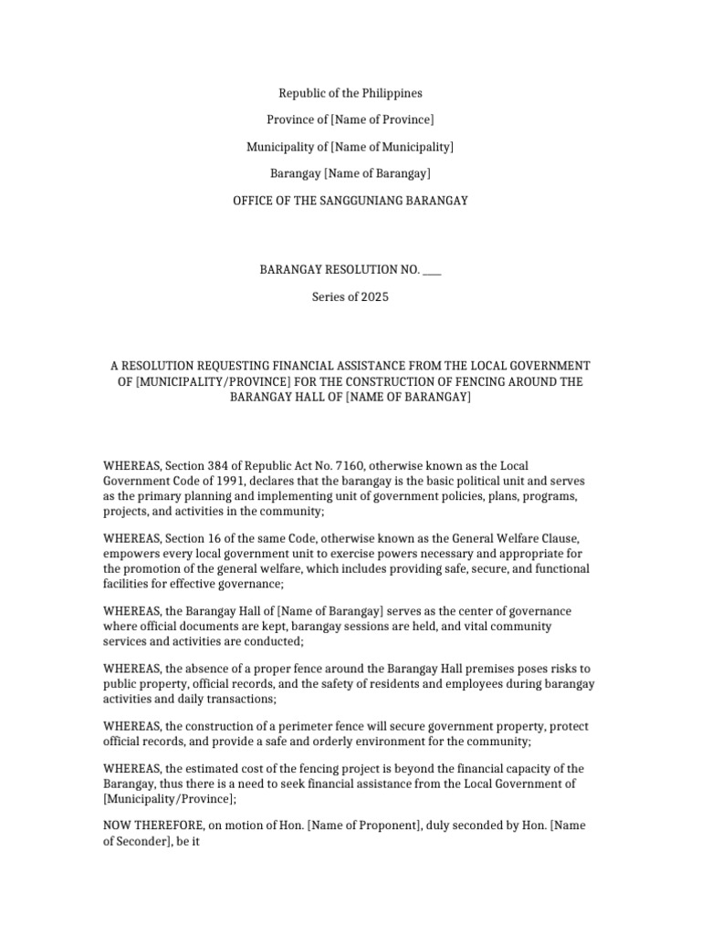 Request for Barangay Hall Fencing Funds | PDF | Governance | Justice