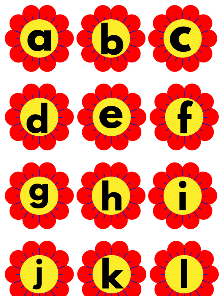 Alphabet Letters A-Z Circle Flashcards in Colorful Bold Style | PDF