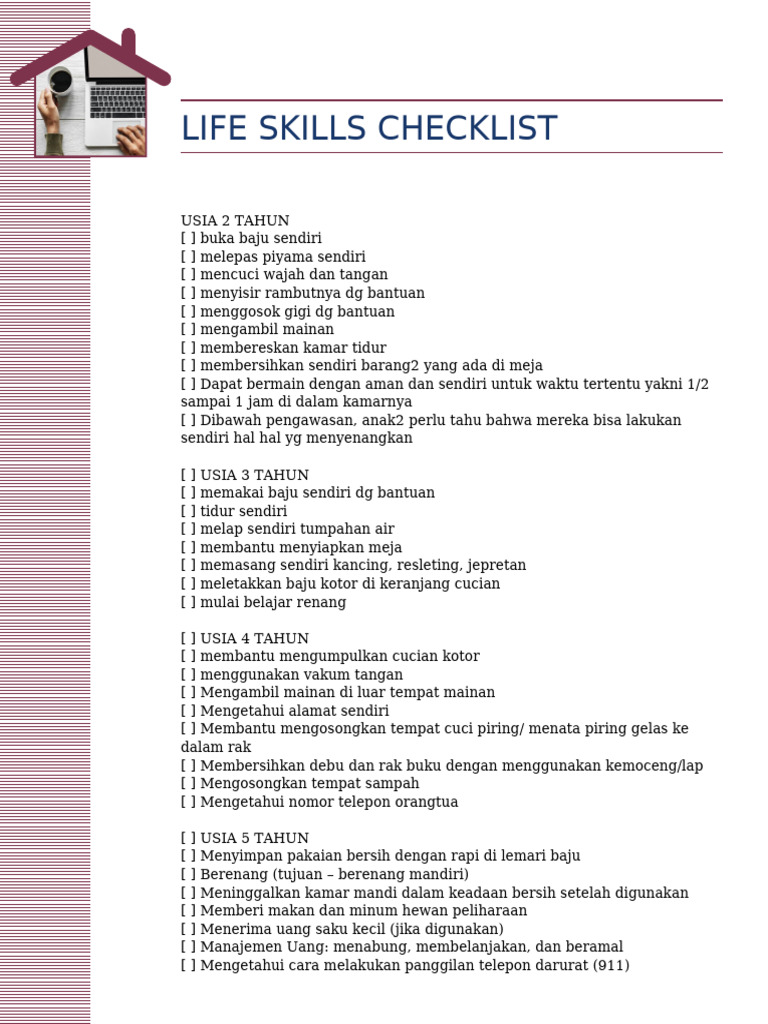 Life Skills Checklist | PDF
